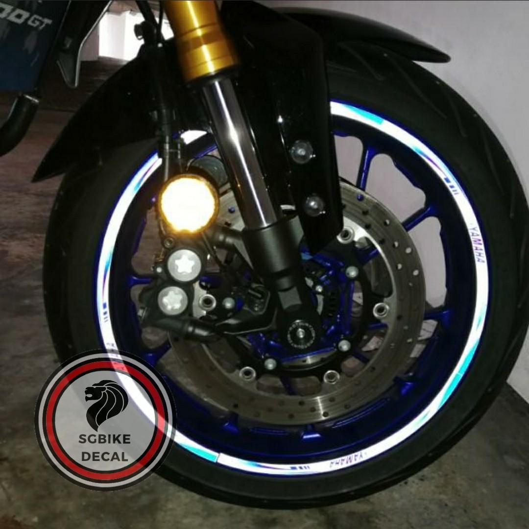 Blue yamaha Reflect rim decal, Motorcycles, Motorcycle Accessories on ...