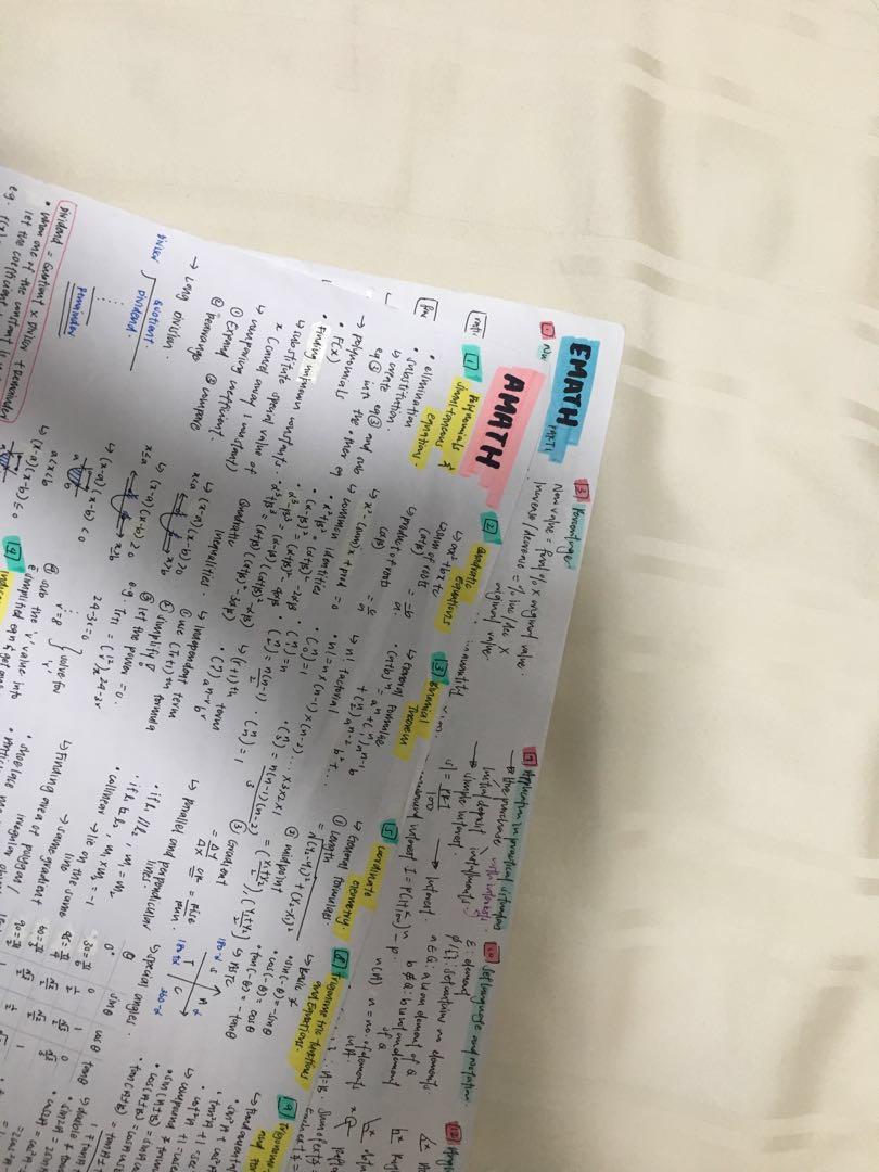 E&Amath handwritten exam cheat sheets, Hobbies & Toys, Books ...