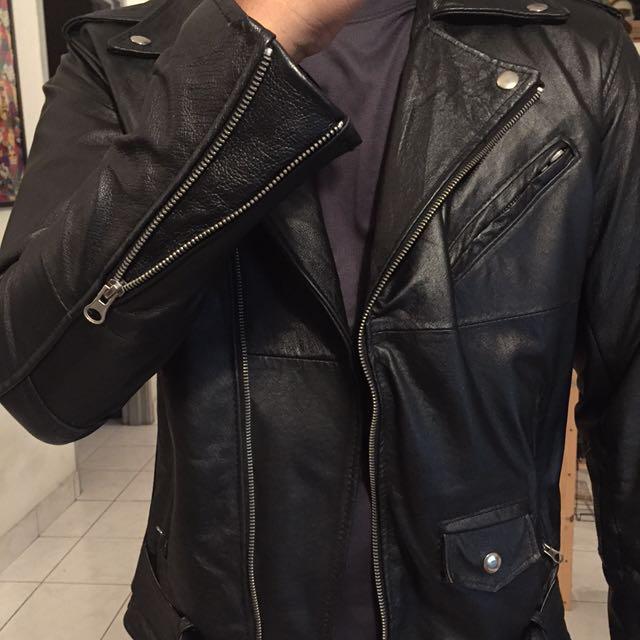Half leather jacket(half pvc), Men's Fashion, Coats, Jackets and ...