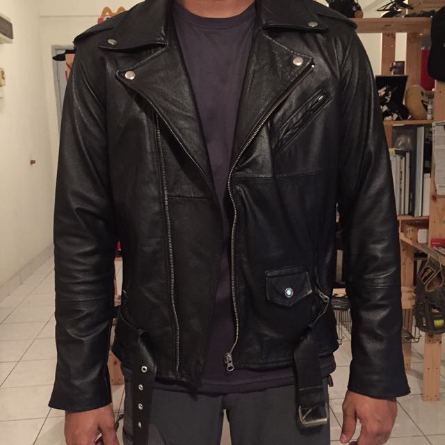 Half leather jacket(half pvc), Men's Fashion, Coats, Jackets and ...