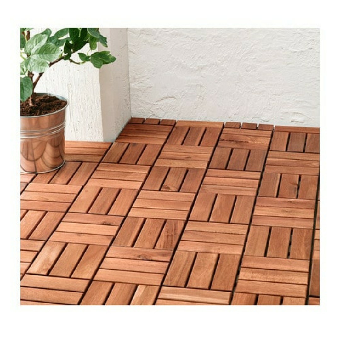 IKEA runnen outdoor floor decking tiles, Furniture & Home Living, Outdoor Furniture on Carousell