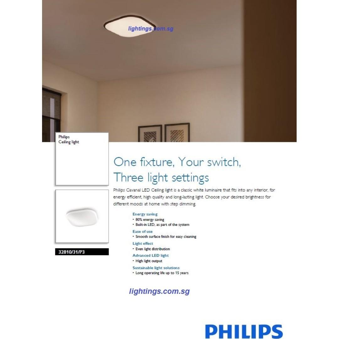 Philips LED Ceiling Light - Round/Square - 32809 / 32810, Furniture ...