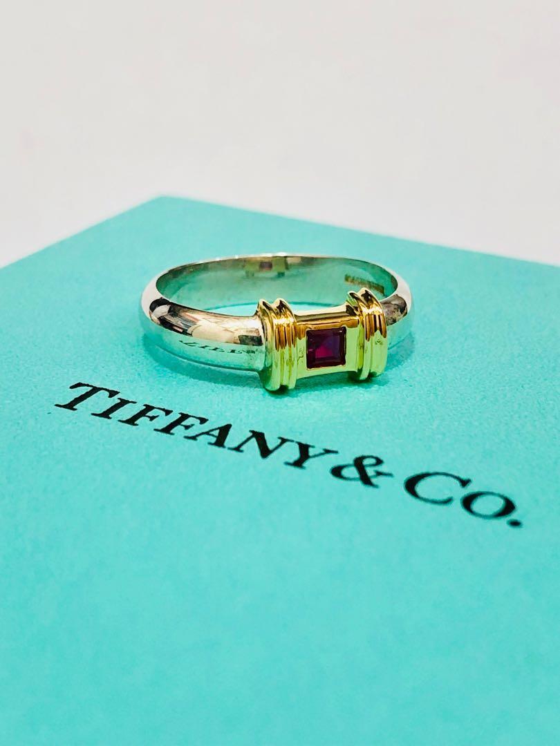 Tiffany & Co. 750/925 Ruby Ring (R0385), Women's Fashion, Jewelry ...