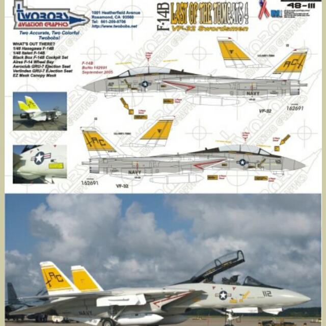 Two Bobs Decals 48-111 F-14B VF-32 Last of the Tomcats 4 48 Scale ...