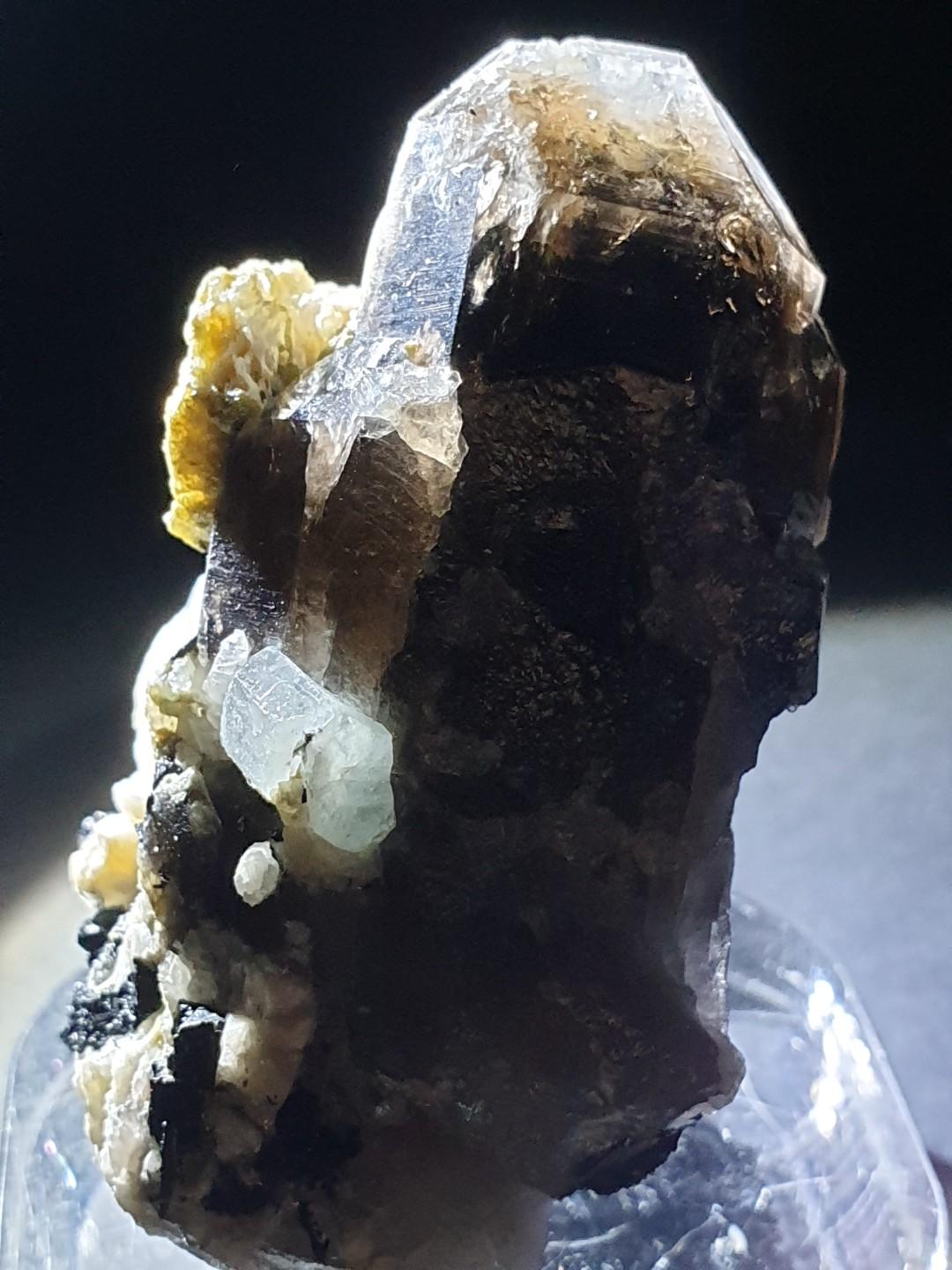 Combination of Smoky Quartz, Albite and Black Tourmaline and Aquamarine ...