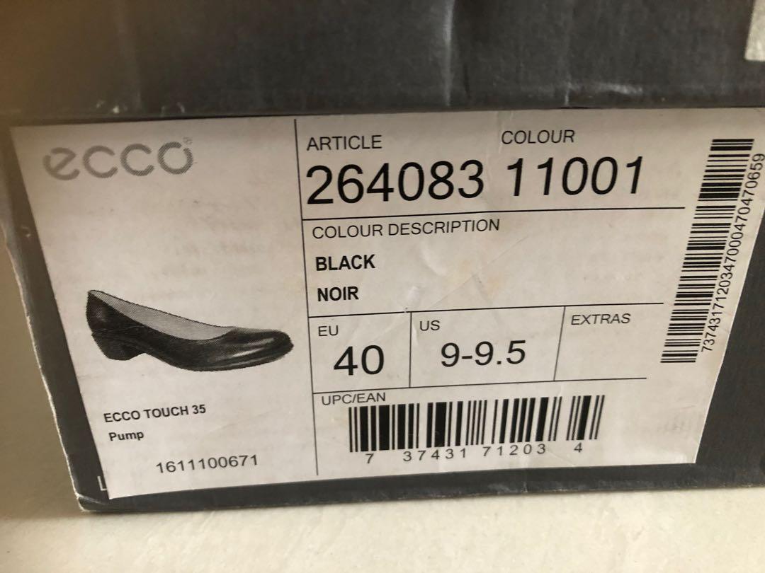 Ecco Touch Pump 35 black formal leather shoes EU40, Women's Fashion ...