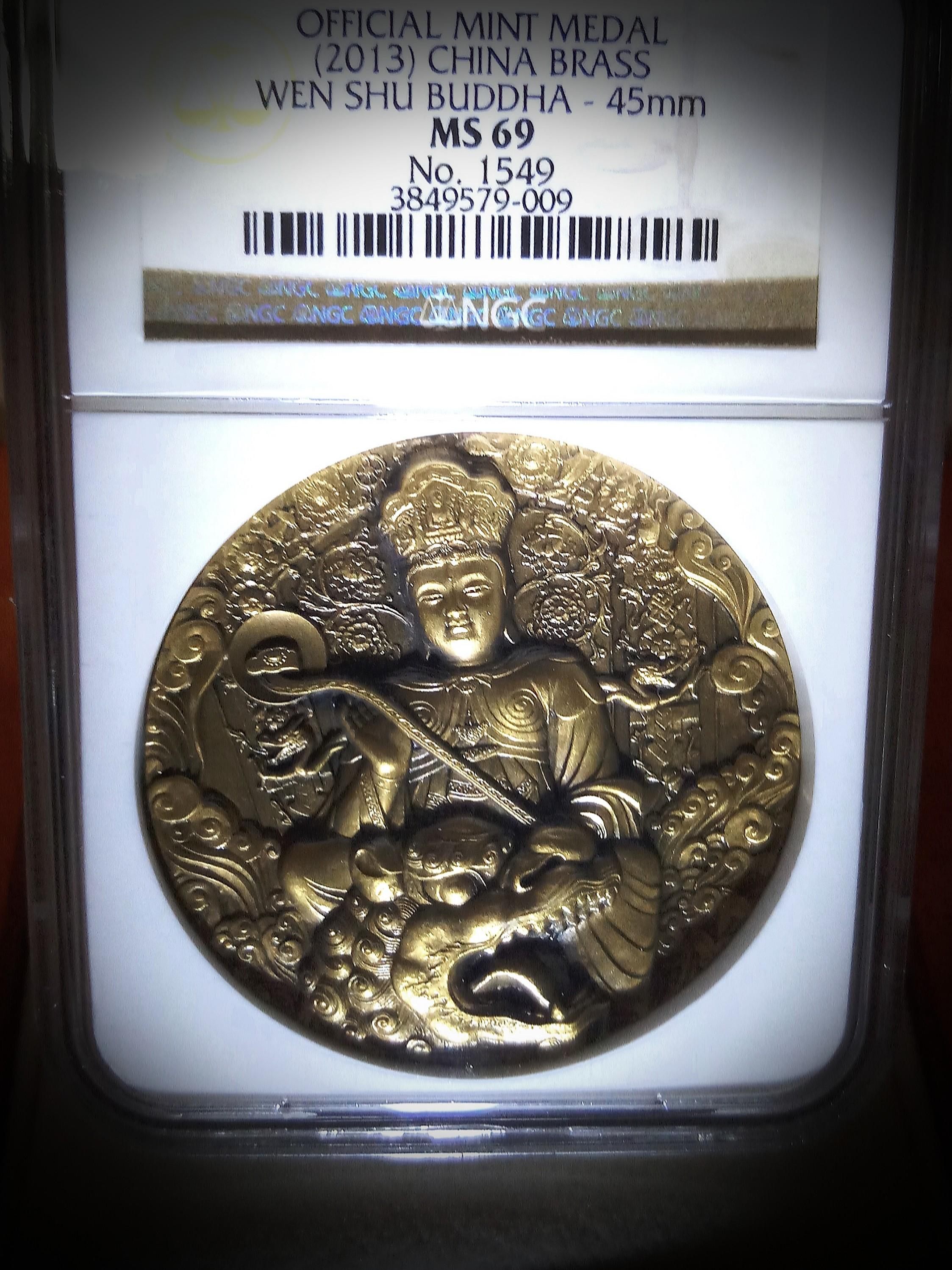 文殊菩薩[Mint Wen Shu Buddha Brass Medal] NGC MS69, Hobbies & Toys ...