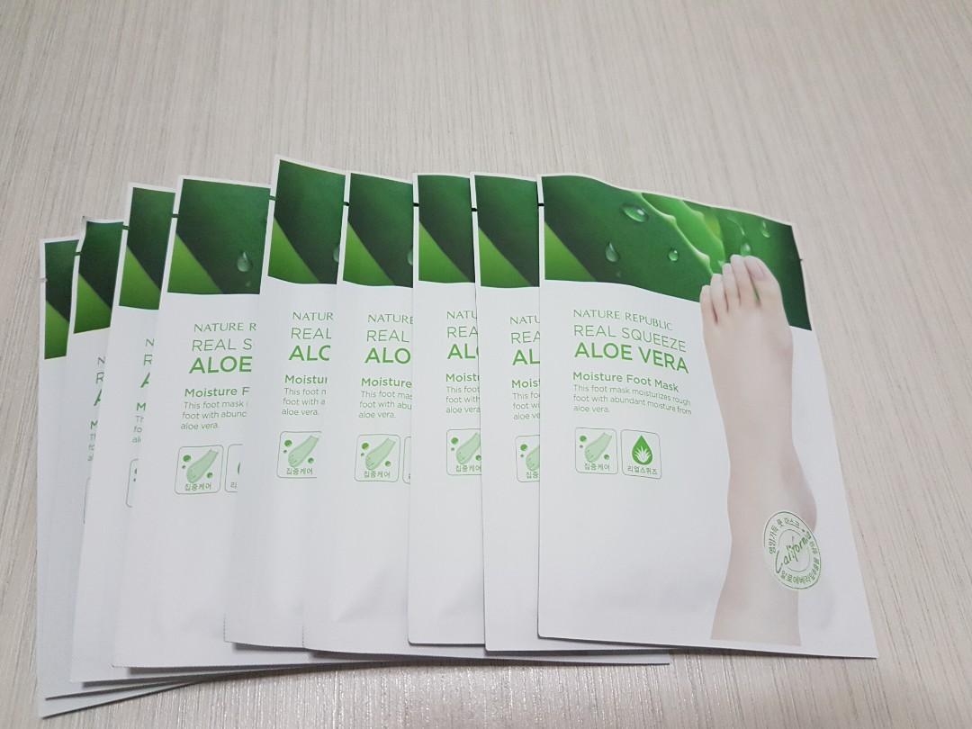 4 pieces for $12: Nature Republic Aloe Vera Foot Mask, Beauty ...