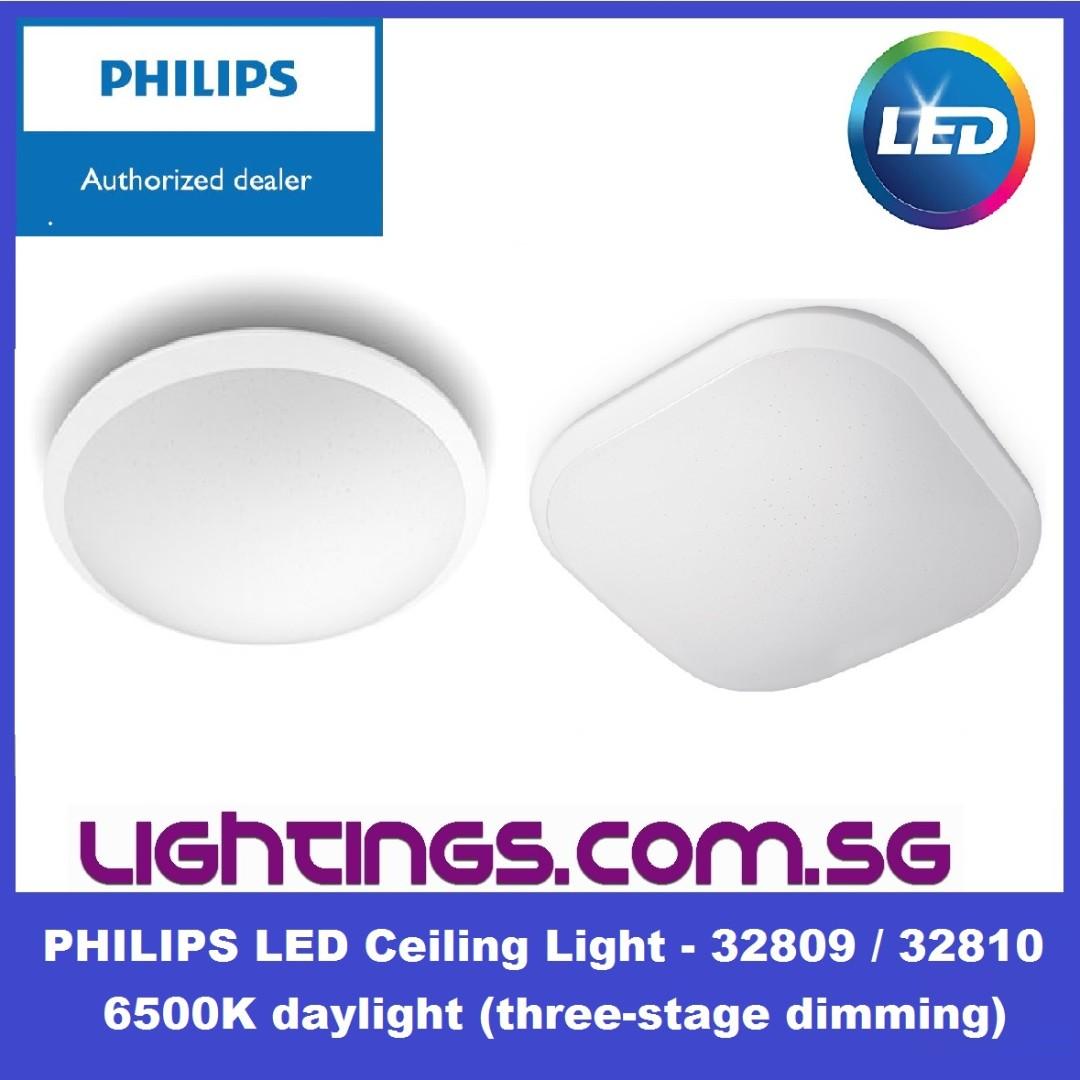 Philips LED Ceiling Light - Round/Square - 32809 / 32810, Furniture ...