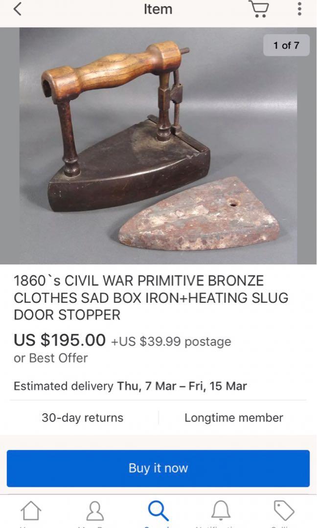 Vintage Cast Iron with Inner Slug - Box Sad Iron, Hobbies & Toys ...