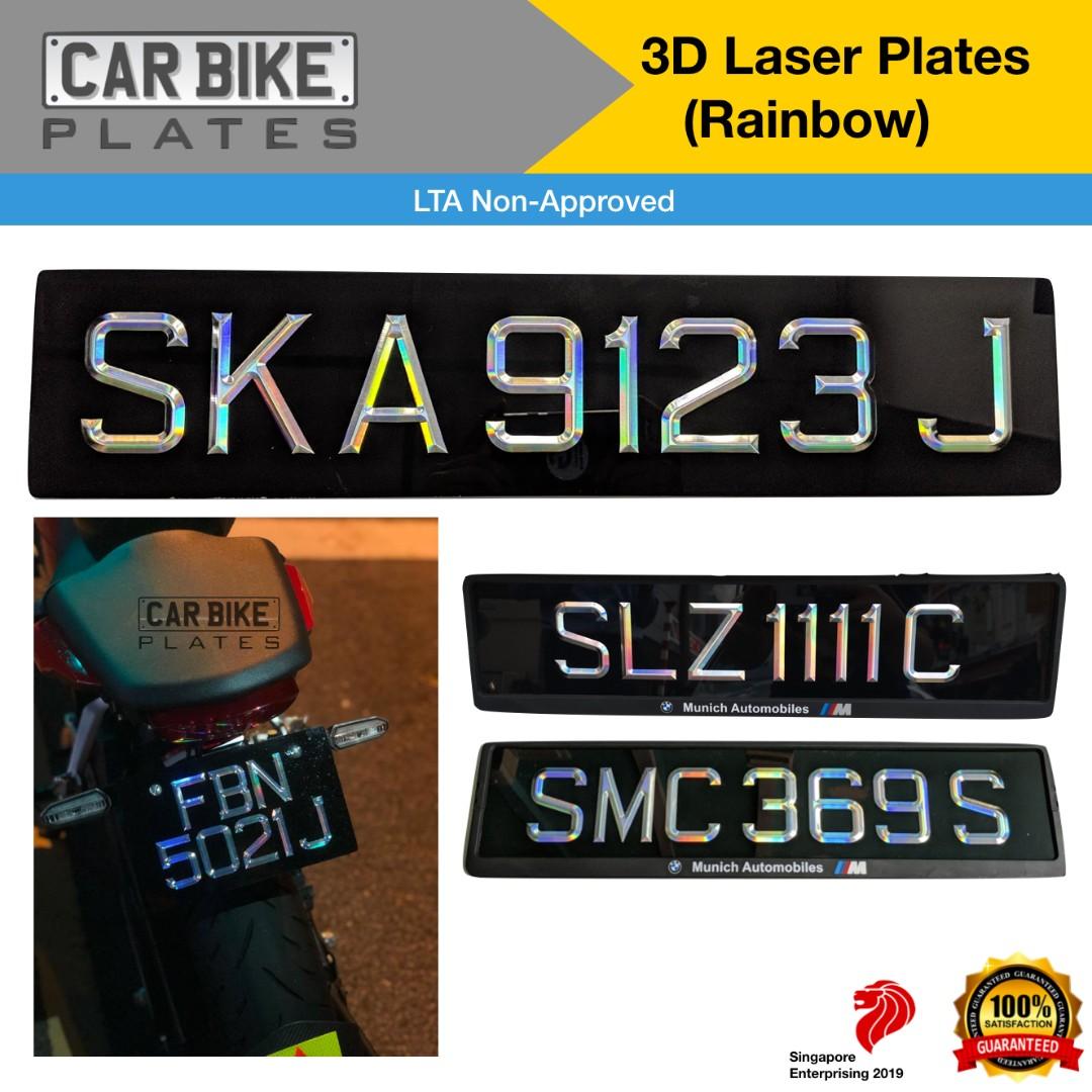 3D Number Plate Laser Cut Car Plate Flat Acrylic Design Car 