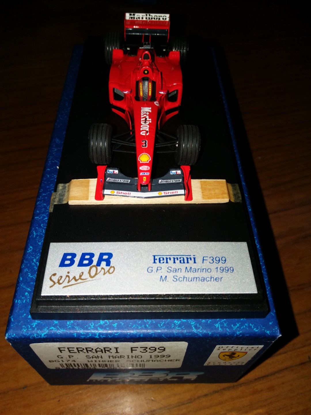 F1 formula one BBR Series Oro 1/43 Michael Schumacher F399 1999 San Marino Grand Prix Ferrari ...