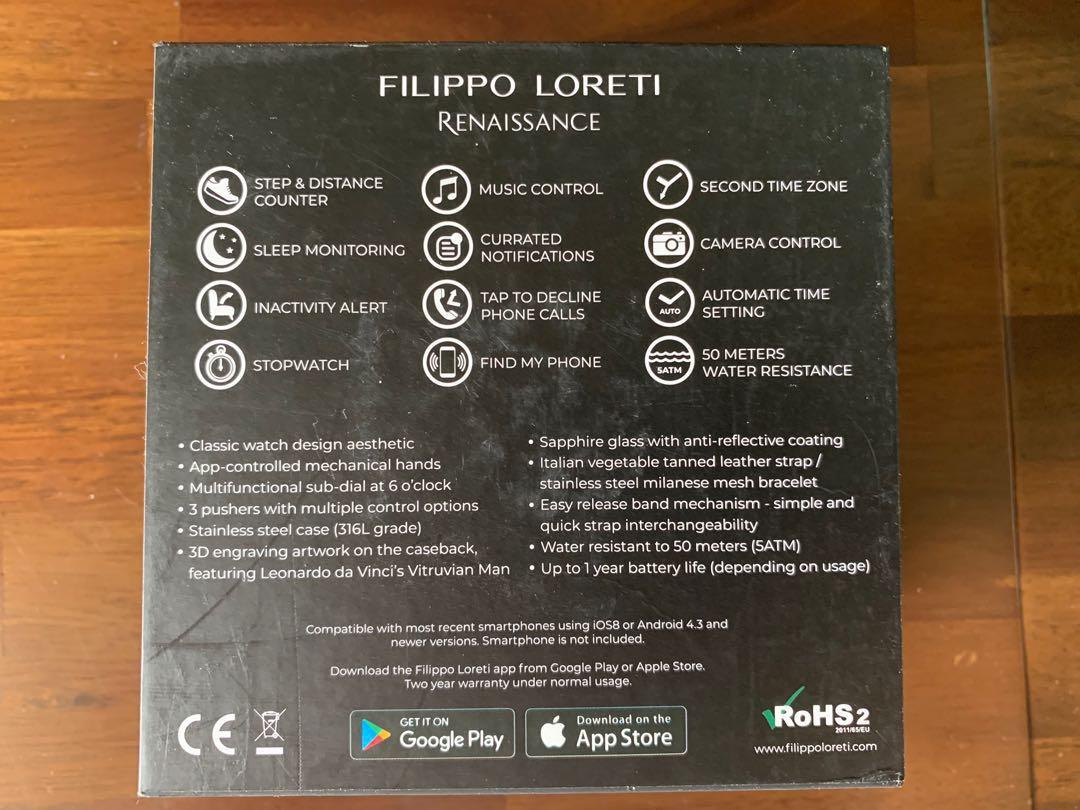 Filippo Loreti Renaissance Smartwatch with Analog Watch Face, Men's ...