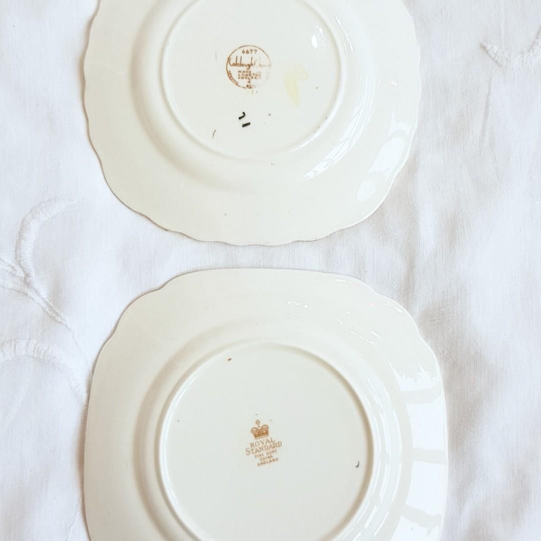 Pair of Vintage Mismatched Tea Plates, Furniture & Home Living ...