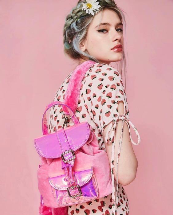 Sugar Thrillz Cute Lil Velour Backpack, Fesyen Wanita, Tas & Dompet di ...
