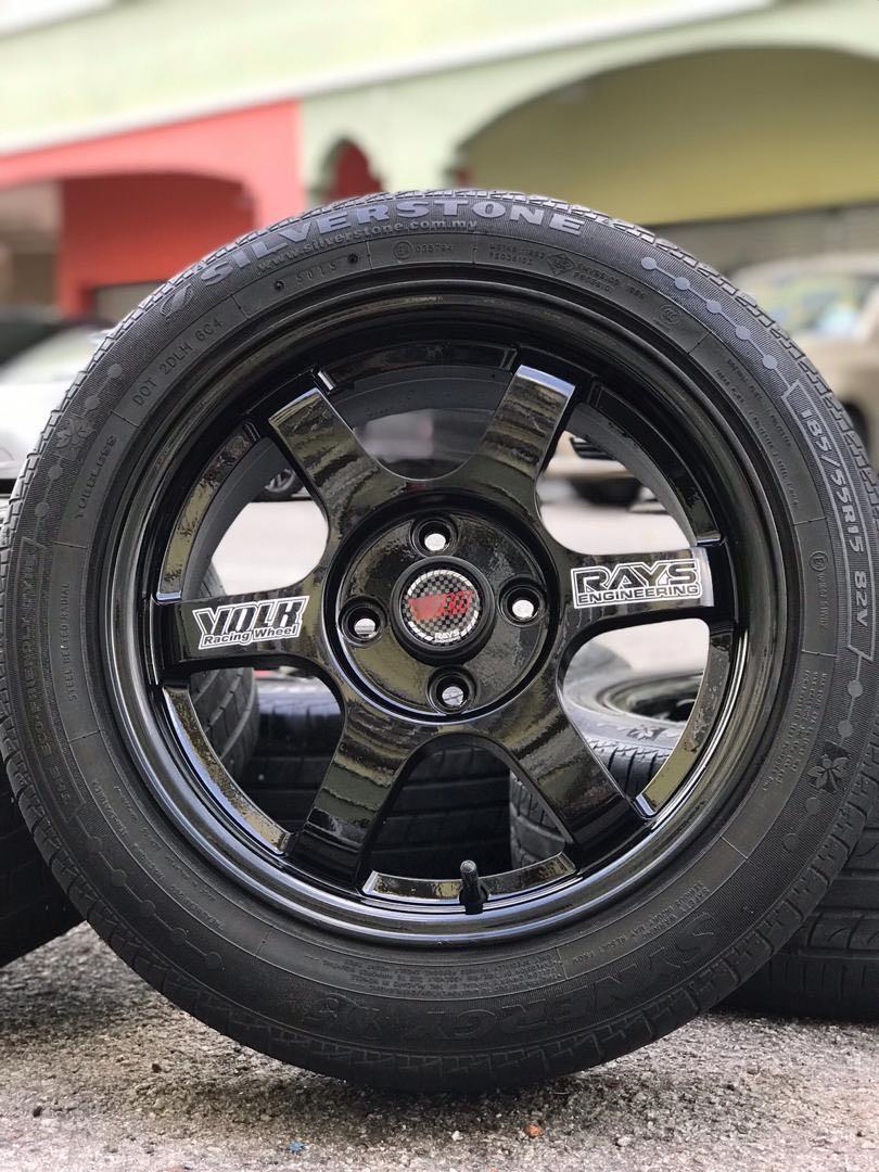 te37 15 inch sports rim bezza tyre 70%, Auto Accessories on Carousell