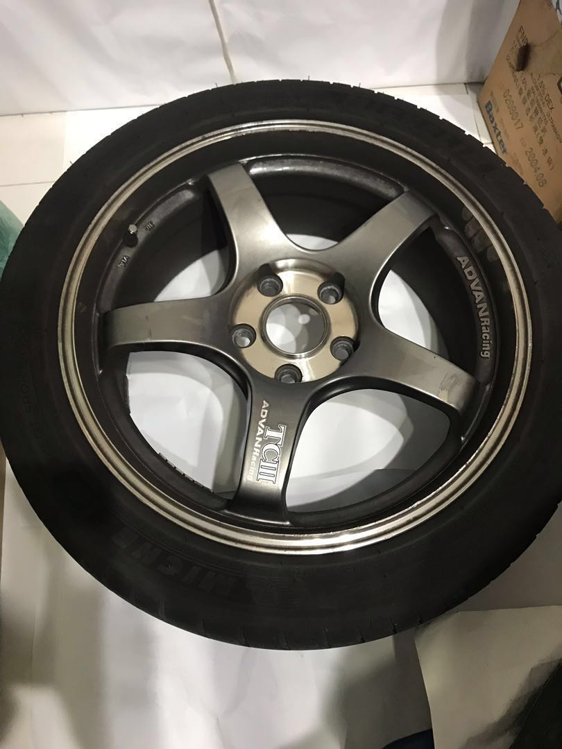 17 inch advan racing tc3 rim, Car Accessories, Tyres & Rims on Carousell