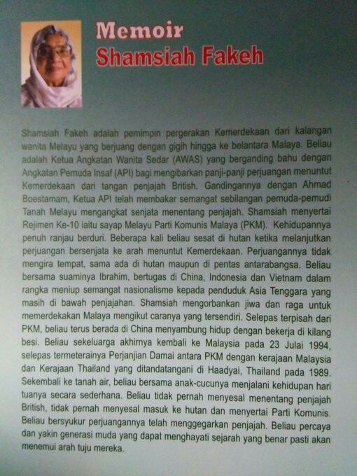 Memoir Shamsiah Fakeh Dari AWAS ke Rejimen Ke-10, Hobbies & Toys, Books ...
