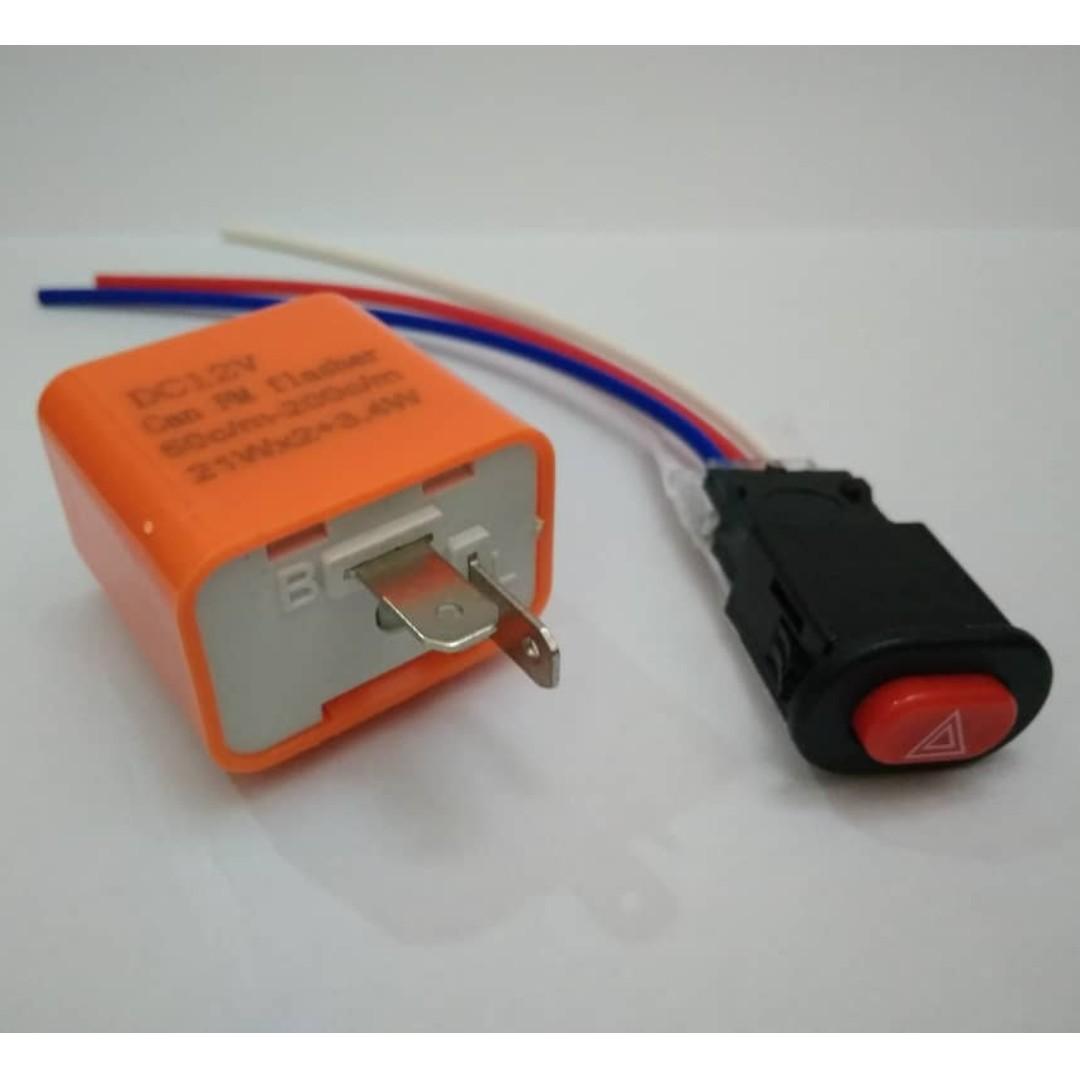 MOTORCYCLE HAZARD LIGHT SAFETY DOUBLE SIGNAL UNIVERSAL KIT Y15ZR RS150 ...