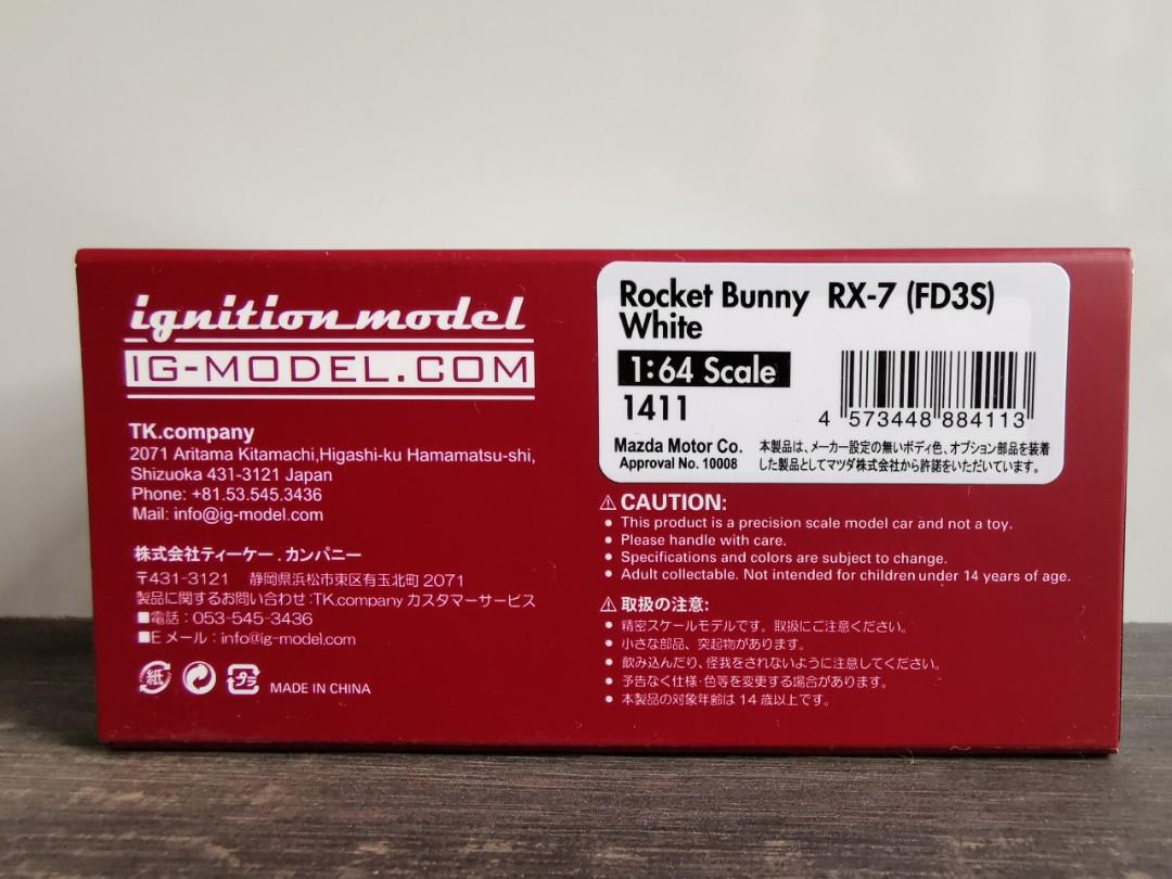 *Reserved* 1/64 IG1411 Ignition Model Rocket Bunny Mazda RX-7 FD3S Japan Exclusive (White ...