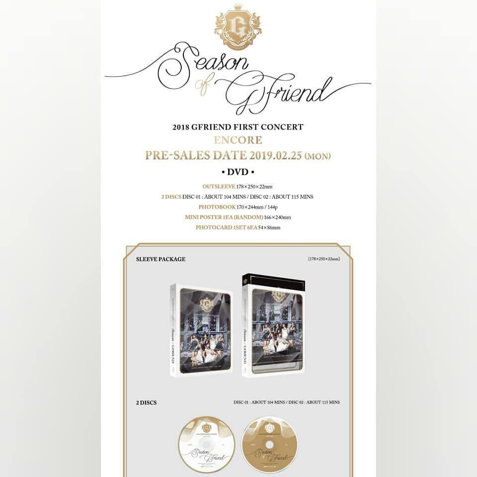 2018 Gfriend First Concert [SEASON OF GFRIEND] Encore DVD, Hobbies ...