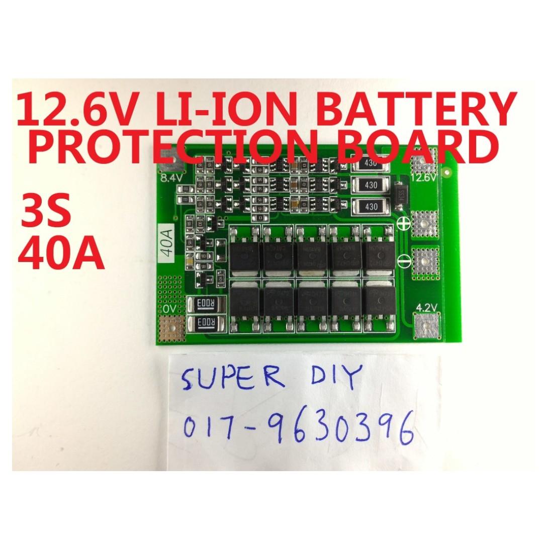 3S 12.6V 40A Li-ion Lithium Protection PCB BMS Board, TV & Home ...