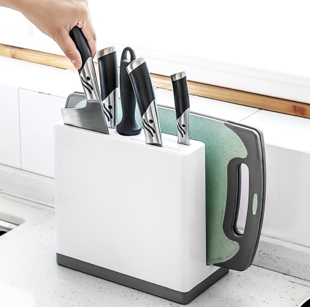 BN Muji Nordic style knife and chopping board holder, Furniture & Home ...