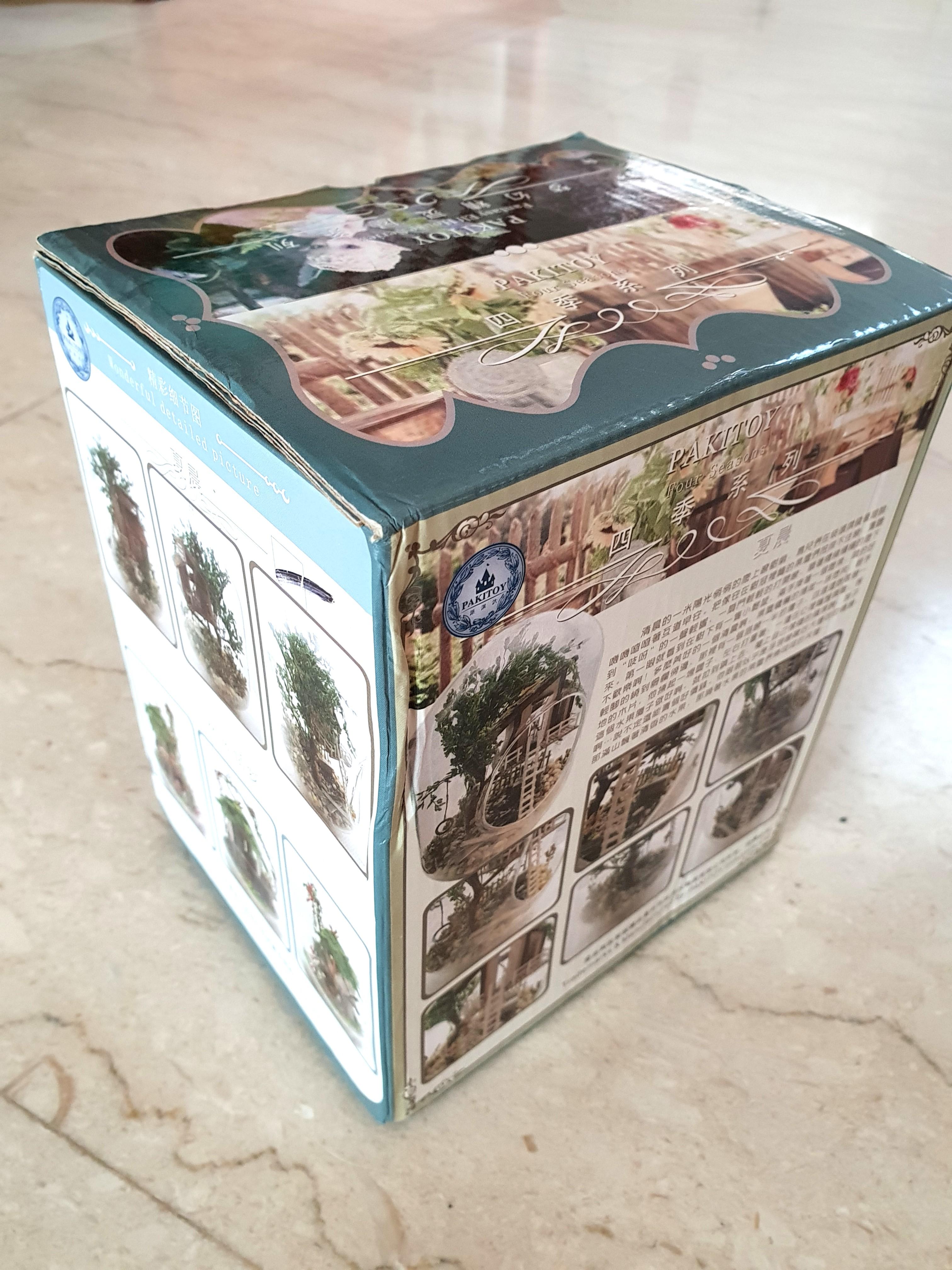 DIY Miniature Tree House Kit Glass Terrarium Wood Craft Dollhouse ...