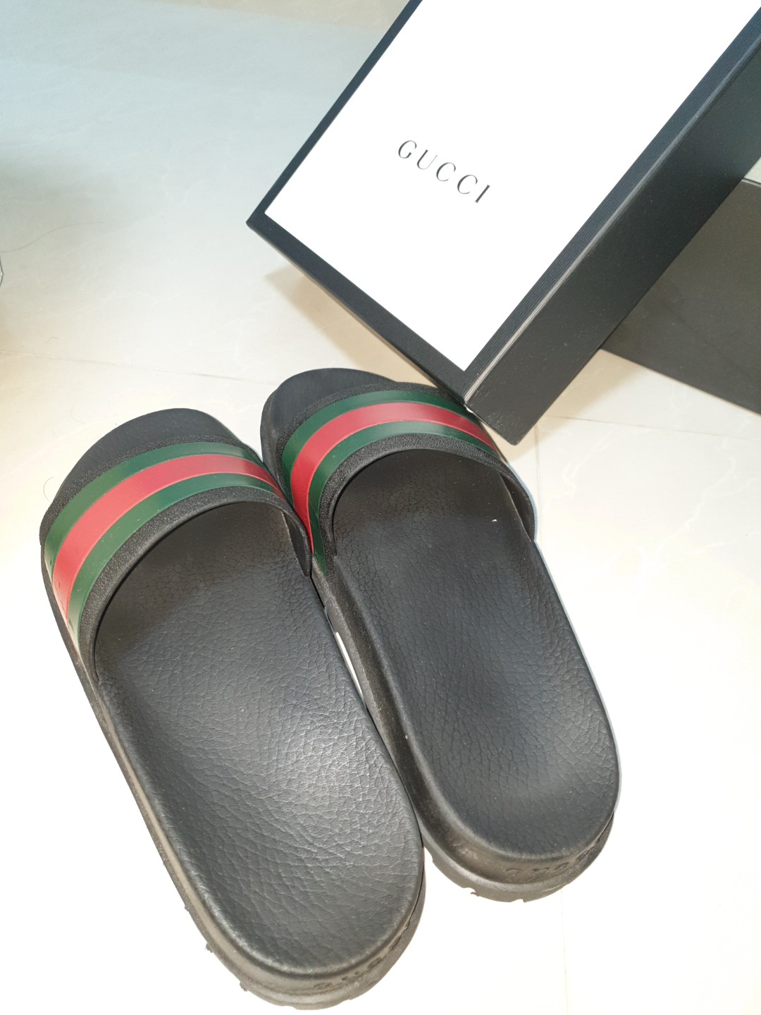 Gucci Web Slide Sandal, Men's Fashion, Footwear, Flipflops and Slides ...