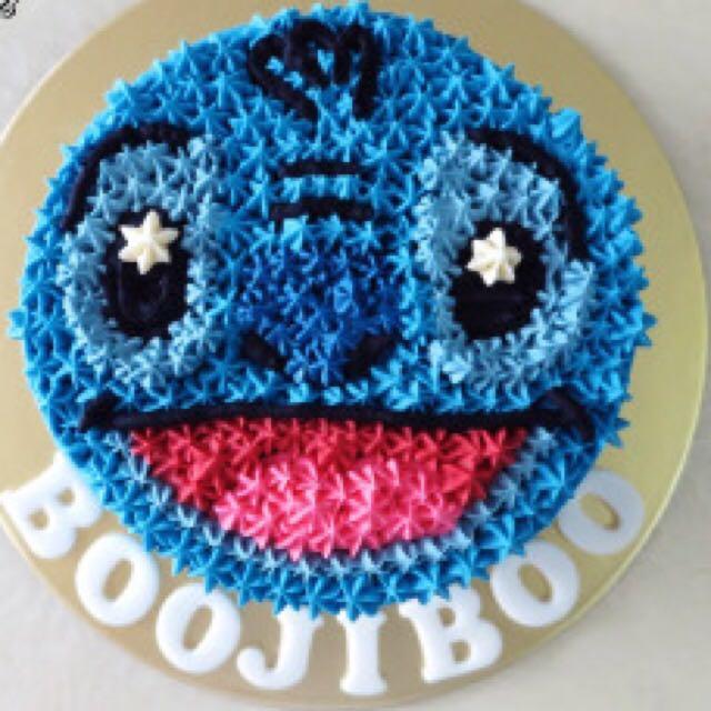 Happy Character Buttercream Birthday Stitch Cake, Food & Drinks ...