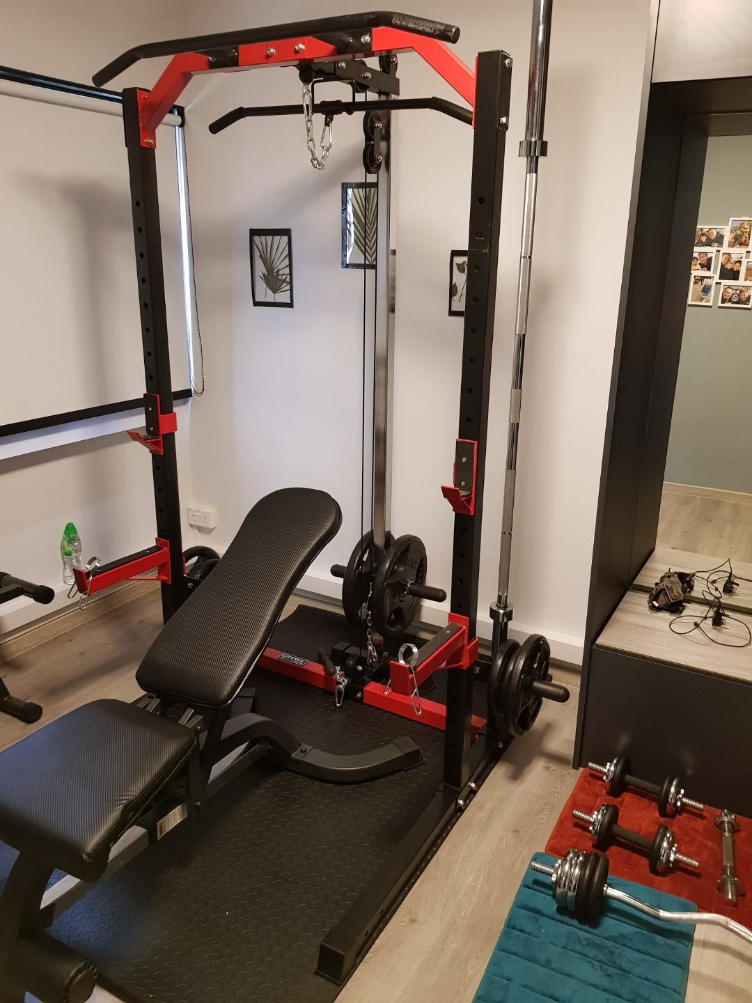 Home Gym Half Rack, Sports, Weights & Gym Equipment on Carousell