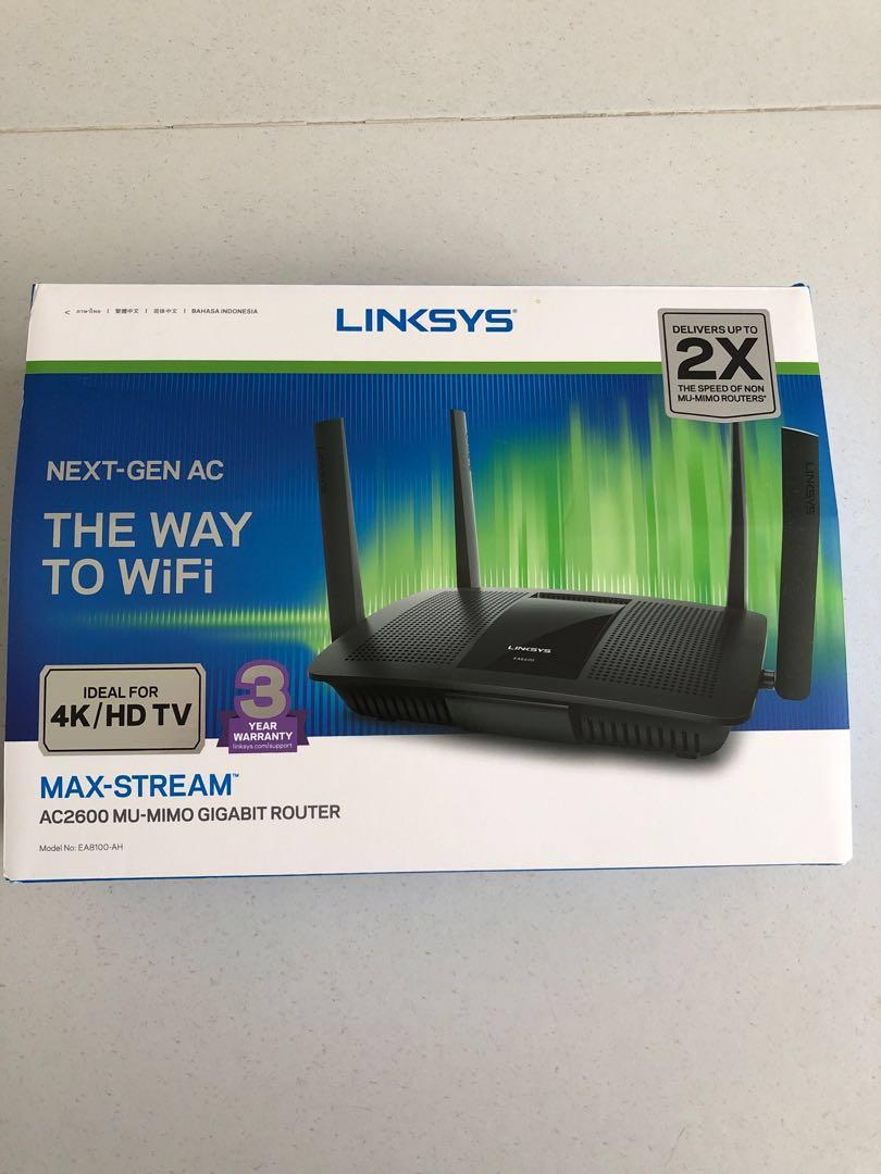 LINKSYS MAX-STREAM AC2600 MU-MIMO GIGABIT ROUTER, Computers & Tech ...
