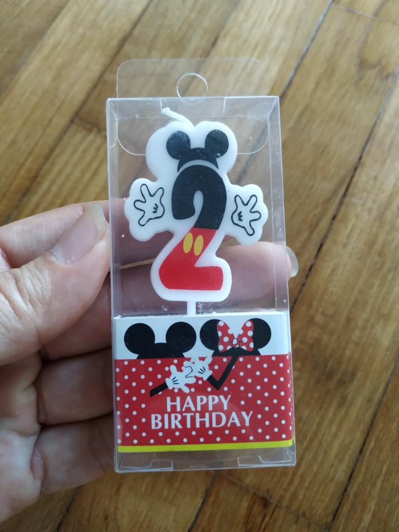 Mickey Mouse / Minnie Mouse 1st/2nd Birthday Cake Candle, Food & Drinks ...