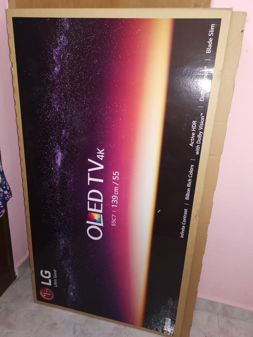 Selling LG 55" OLED box only, Everything Else on Carousell