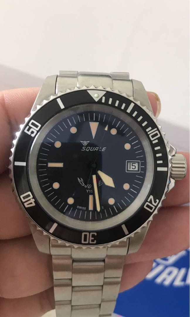 Squale Militaire rare white date window(no trades at all!!!) alu bezel ...
