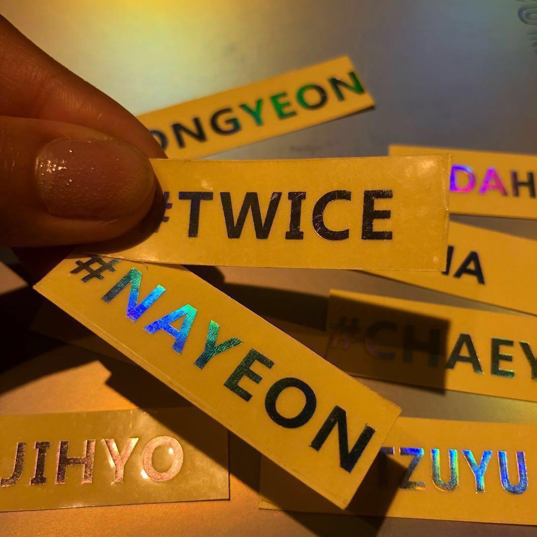 TWICE Members holographic / shiny name stickers, Hobbies & Toys ...
