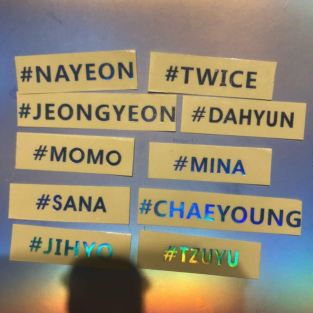 TWICE Members holographic / shiny name stickers, Hobbies & Toys ...