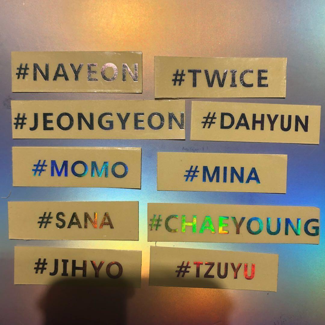 TWICE Members holographic / shiny name stickers, Hobbies & Toys ...