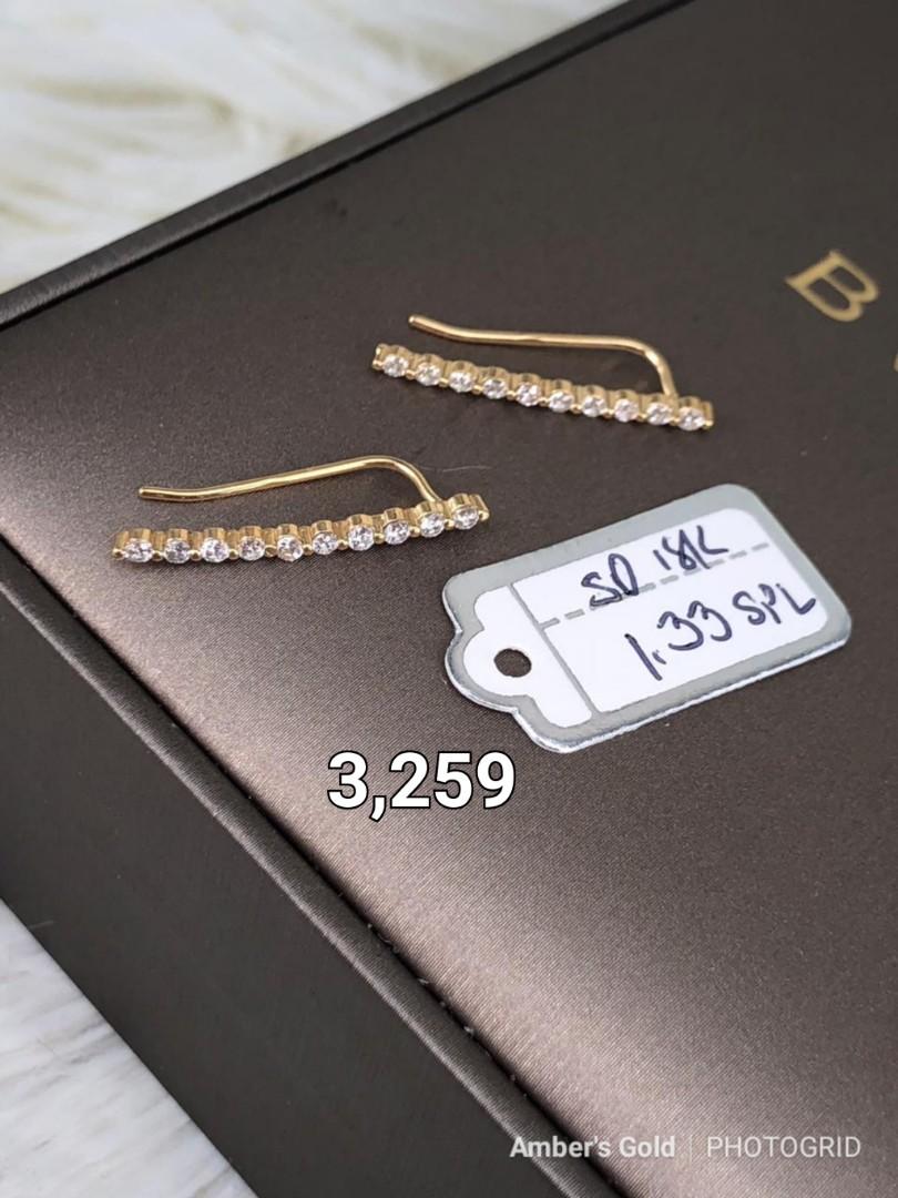 18k Saudi gold EARRINGS in assorted designs, Women's Fashion, Jewelry ...