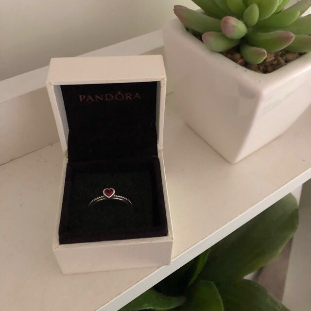 Pandora Sweet Heart Ruby Ring, Women's Fashion, Jewelry on Carousell