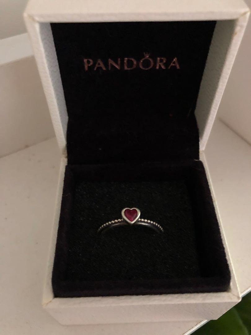 Pandora Sweet Heart Ruby Ring, Women's Fashion, Jewelry on Carousell