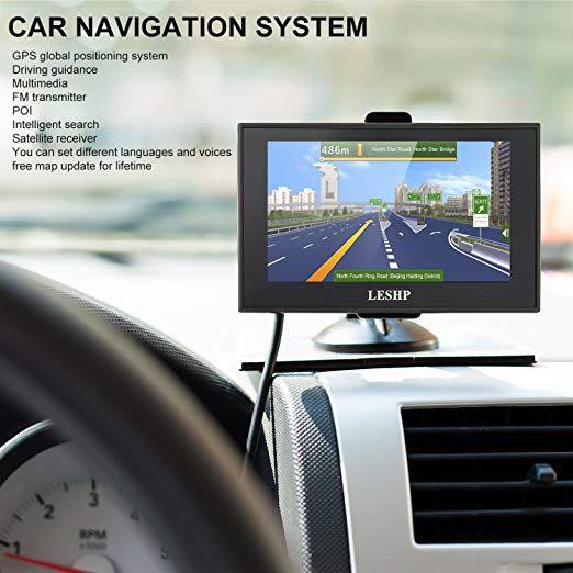 Sat Nav, LESHP 5 Inch Car GPS Navigation with UK Ireland Europe Maps ...