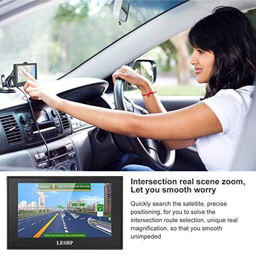 Sat Nav, LESHP 5 Inch Car GPS Navigation with UK Ireland Europe Maps ...