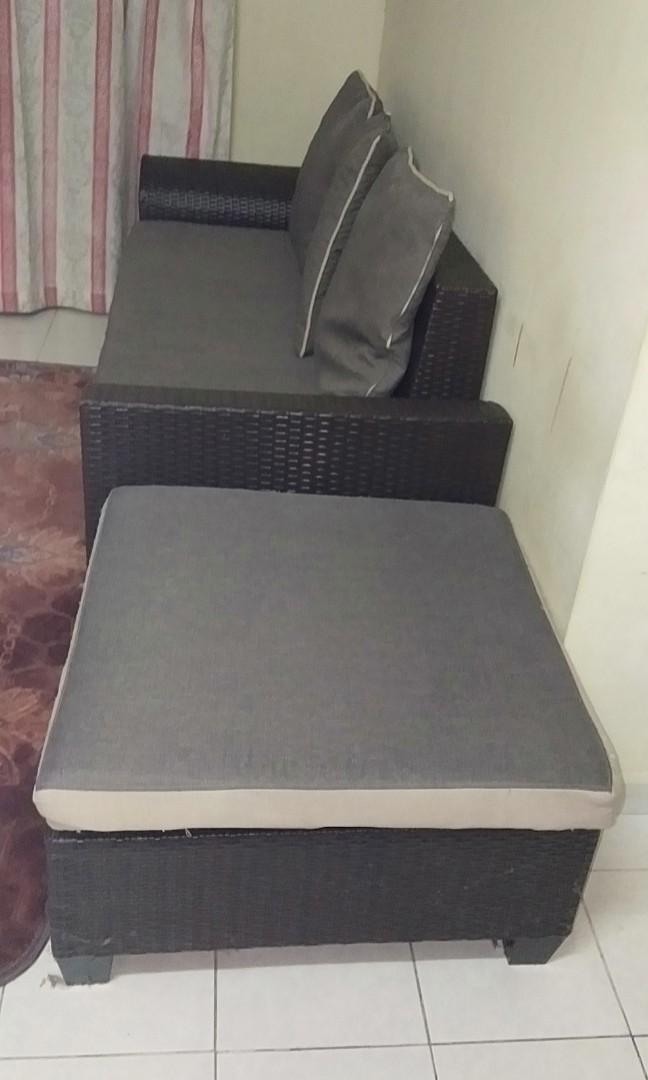Sofa rotan, Furniture & Home Living, Furniture, Sofas on Carousell