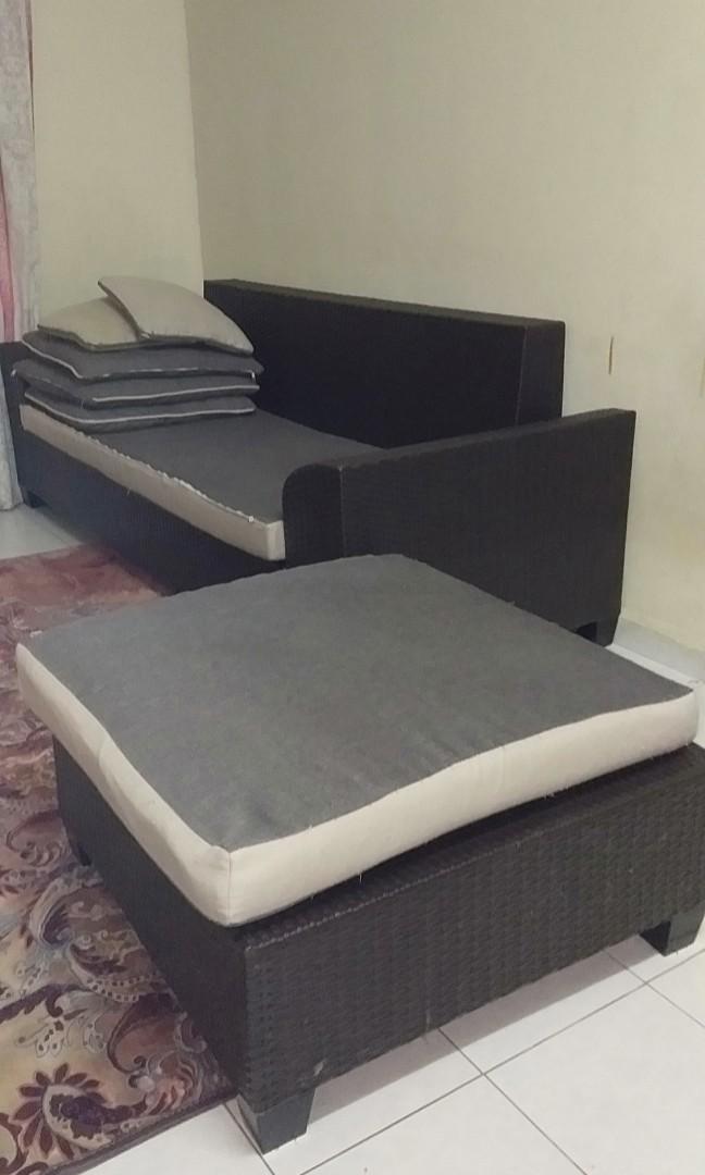 Sofa rotan, Furniture & Home Living, Furniture, Sofas on Carousell