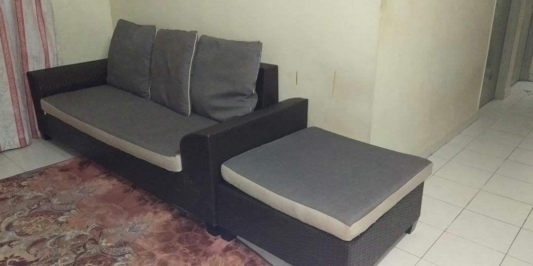 Sofa rotan, Furniture & Home Living, Furniture, Sofas on Carousell