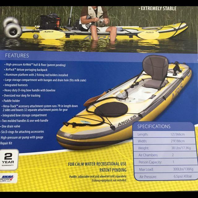 WalkerBay Aris Inflatable Fishing Kayak, Everything Else on Carousell