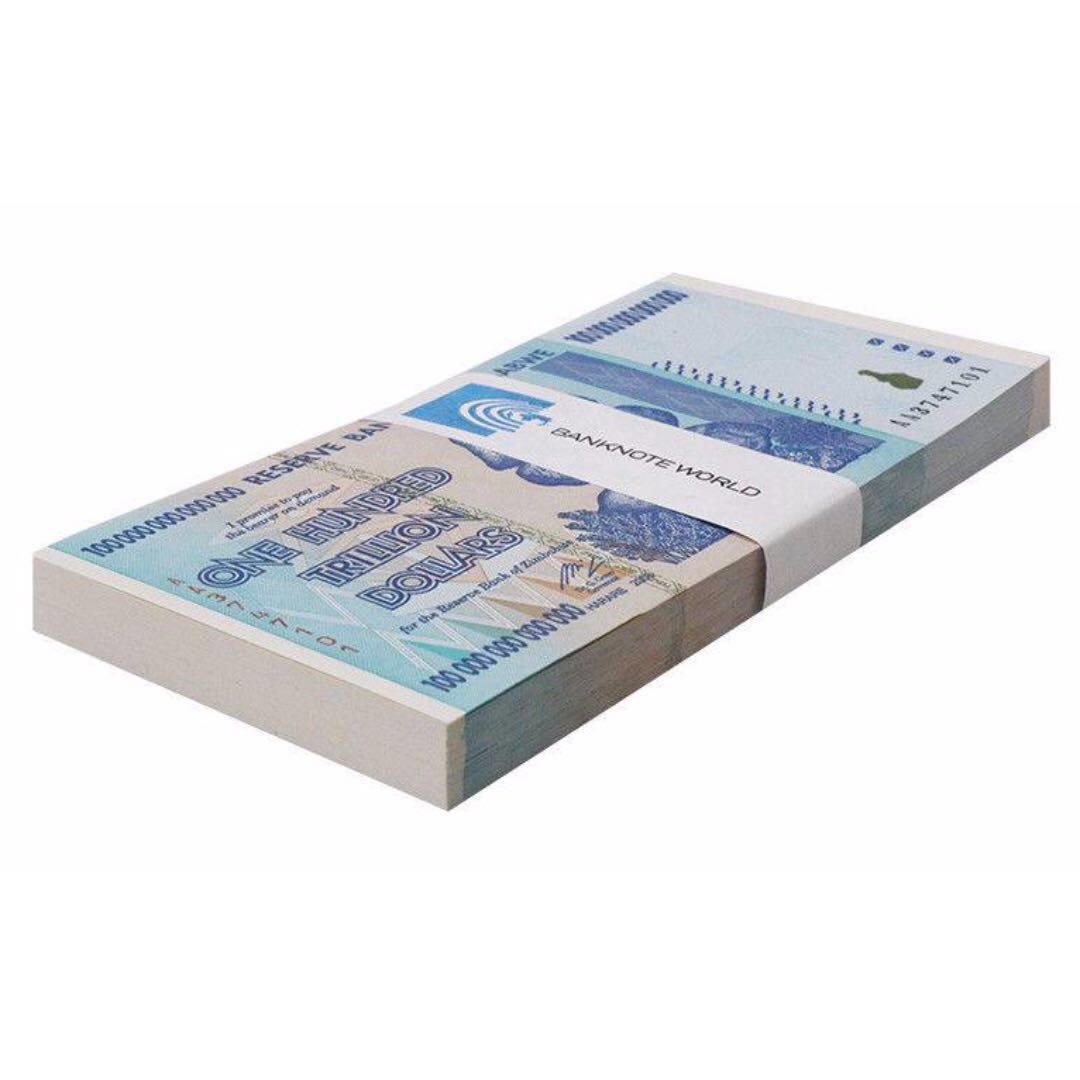 Zimbabwe One Hundred Trillion Dollar Note, Hobbies & Toys, Memorabilia ...