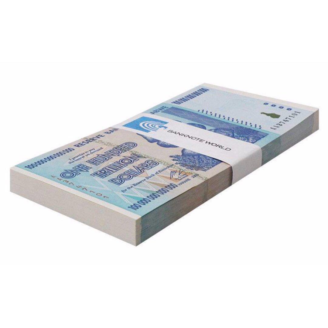 Zimbabwe One Hundred Trillion Dollar Note, Hobbies & Toys, Memorabilia ...