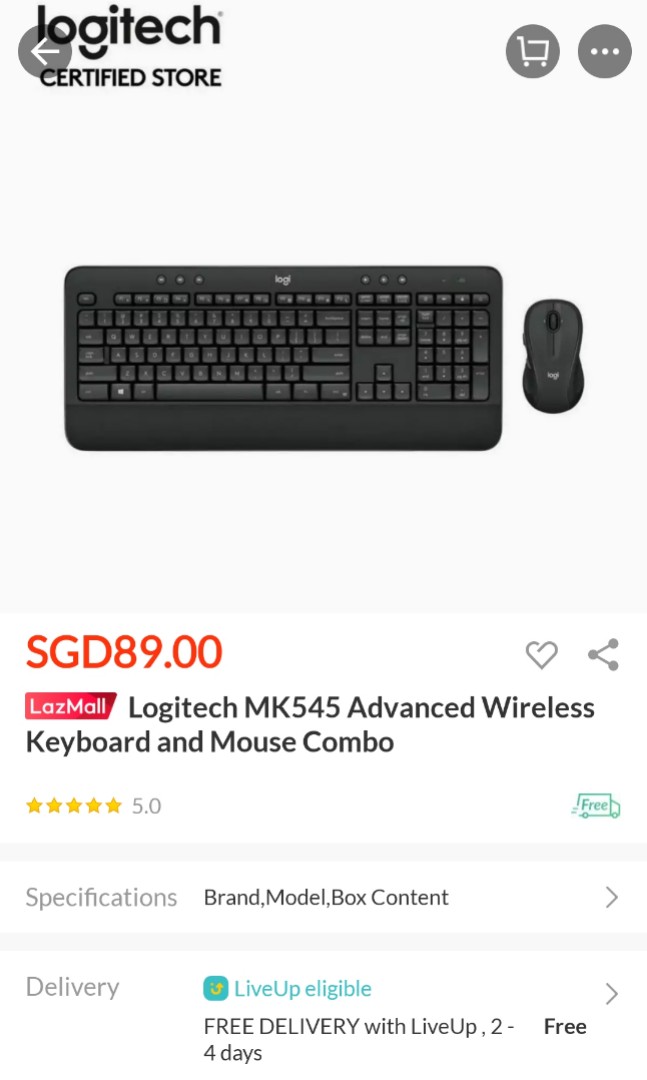 Logitech MK545 Wireless Keyboard and Mouse, Computers & Tech, Parts ...
